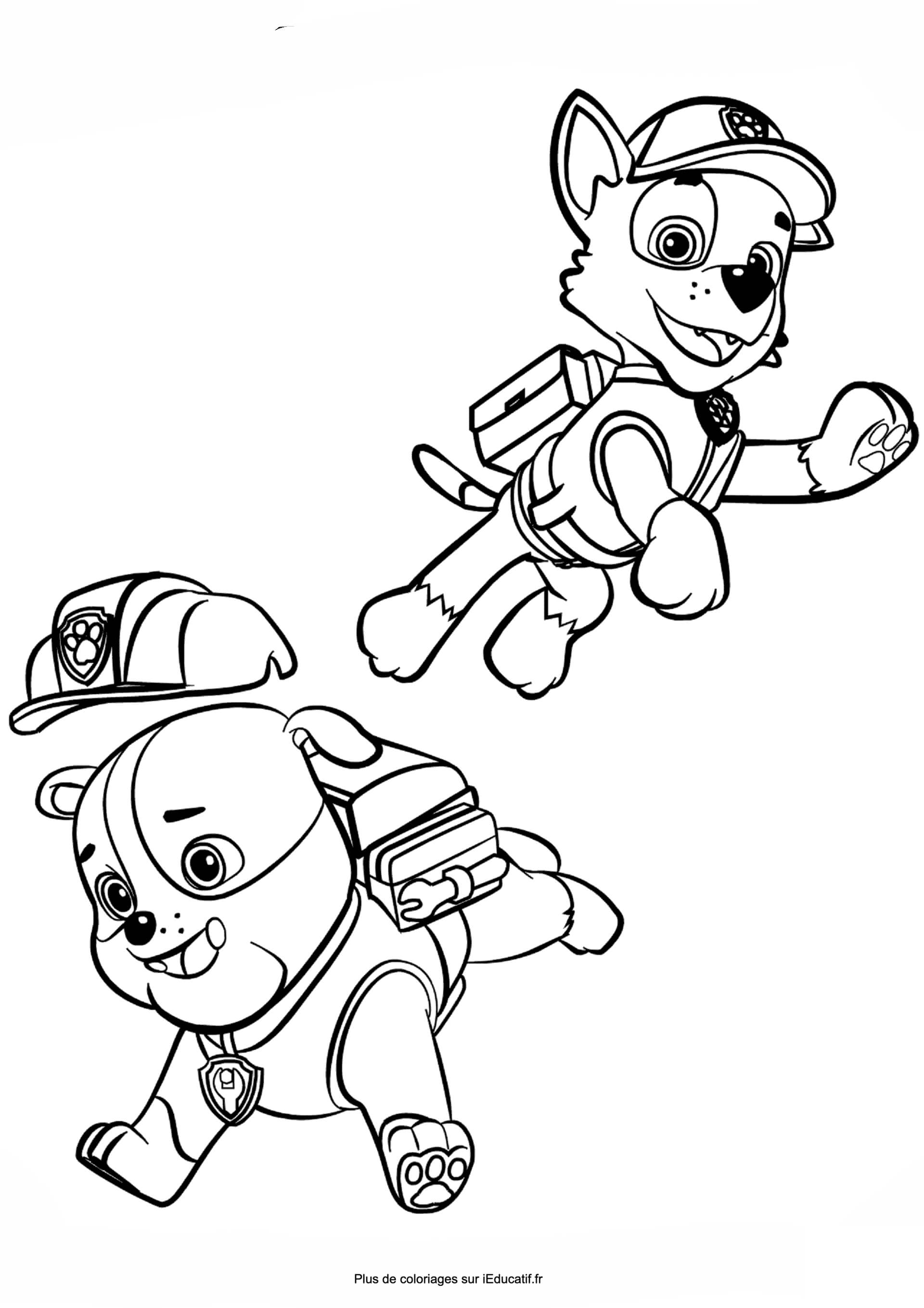 Coloriage Pat Patrouille Ruben et Rocky à imprimer Coloriage Pat Patrouille Ruben et Rocky à imprimer