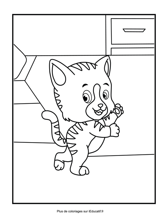 Coloriage bébé chat à imprimer