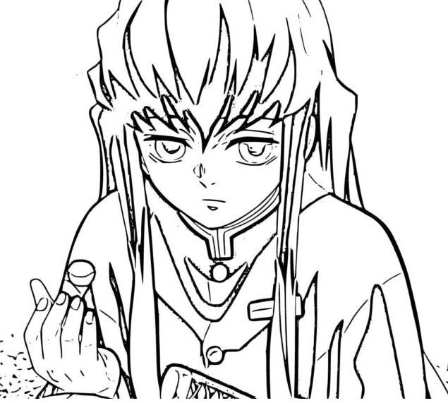 Coloriage Tokito Muichiro portrait imprimer